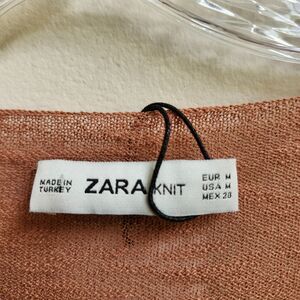 Zara | Dresses | Zara Knit Dress Womens M Cognac Lace Up Mini Tunic ...